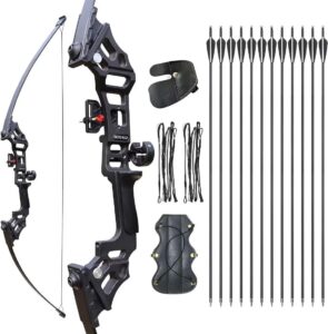 archery bows for adults, takedown aluminum alloy riser bow and arrow set for adults beginners, 30 40 lbs right hand archery set with 12 arrows recurve kit