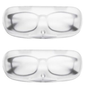 ezeso 2 pcs glasses case spectacle case box magnetic closure plastic translucent eyeglass case