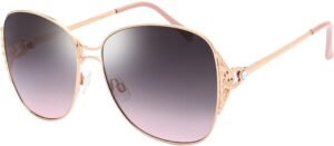 the fresh classic crystal elegant women beauty design sunglasses gift box (l153-gold, grey/pink)