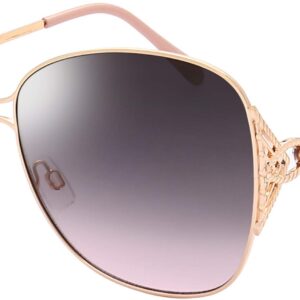 The Fresh Classic Crystal Elegant Women Beauty Design Sunglasses Gift Box (L153-Gold, Grey/Pink)