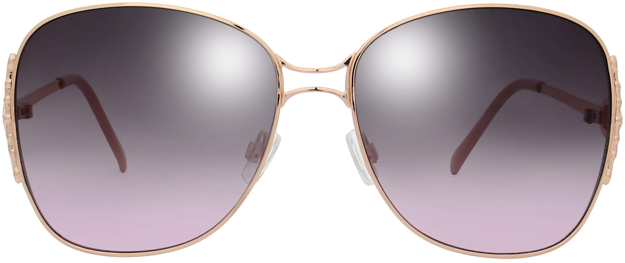 The Fresh Classic Crystal Elegant Women Beauty Design Sunglasses Gift Box (L153-Gold, Grey/Pink)