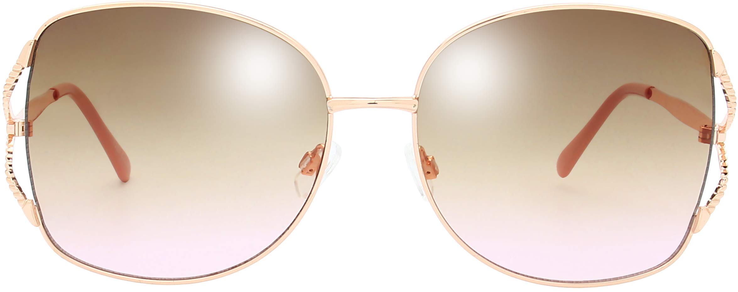 The Fresh Classic Crystal Elegant Women Beauty Design Sunglasses Gift Box (L142-Gold, Brown/Pink)