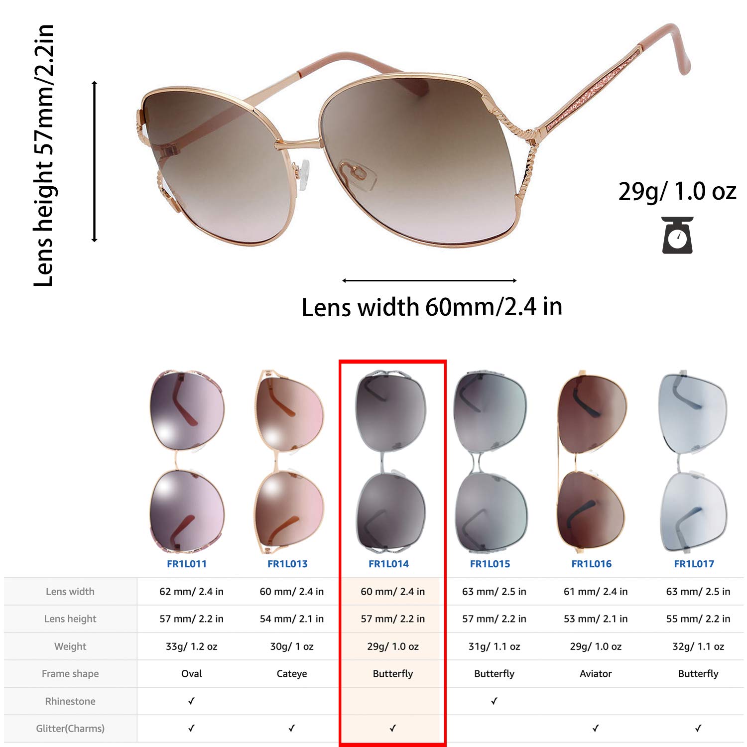 The Fresh Classic Crystal Elegant Women Beauty Design Sunglasses Gift Box (L142-Gold, Brown/Pink)