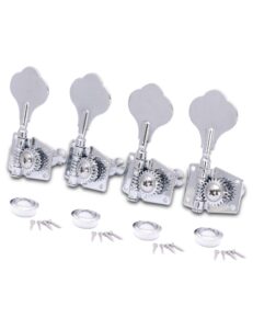 metallor vintage open gear machine heads tuners tuning pegs 4 in line right hand guitar parts replacement for p bass j bass chrome 4pcs