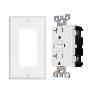 Everelectrix 10 Pack GFCI White Outlet Receptacle, Tamper Resistant GFCI Outlet 20 Amp/125-Volt, Self-Test Function with LED Indicator 20 Amp GFCI Outlets, UL/cUL Listed, Wall Plate Screws Included