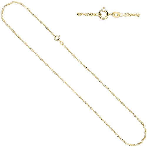 PORI JEWELERS 18K Gold 1.8MM Singapore Chain Necklace- Available in Yellow, White or Rose -14"-30" (Yellow, 24)