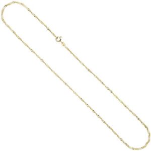 PORI JEWELERS 18K Gold 1.8MM Singapore Chain Necklace- Available in Yellow, White or Rose -14"-30" (Yellow, 24)