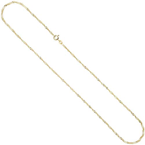 PORI JEWELERS 18K Gold 1.8MM Singapore Chain Necklace- Available in Yellow, White or Rose -14"-30" (Yellow, 24)