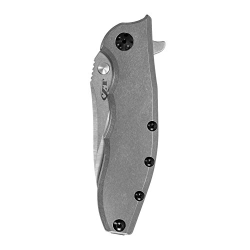 Zero Tolerance Hinderer Pocketknife; 3.5-Inch CPM 20CV Steel Blade, KVT Ball-Bearing Opening System, Flipper, Reversible Deep Carry Clip, Titanium Handle, Made in USA (0562TI), Grey