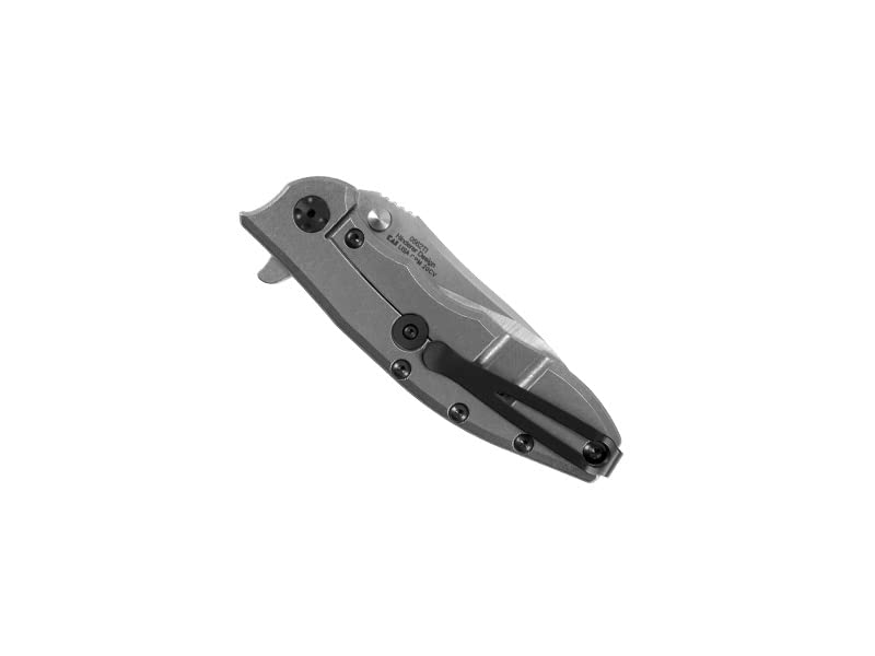 Zero Tolerance Hinderer Pocketknife; 3.5-Inch CPM 20CV Steel Blade, KVT Ball-Bearing Opening System, Flipper, Reversible Deep Carry Clip, Titanium Handle, Made in USA (0562TI), Grey