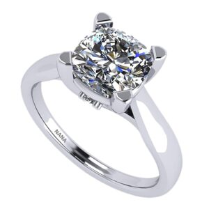 nana jewels cushion cut cz lucita cubic zirconia engagement ring solitaire, 7.0mm 2.00ct platinum plated size 7.5