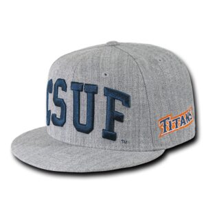 university of california fullerton titans ncaa flat bill heather gray snapback baseball cap hat