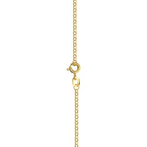 PORI JEWELERS 10K Yellow Gold 2.0MM Round Rolo Link Chain Necklace - Made in Italy (Yellow, 22)