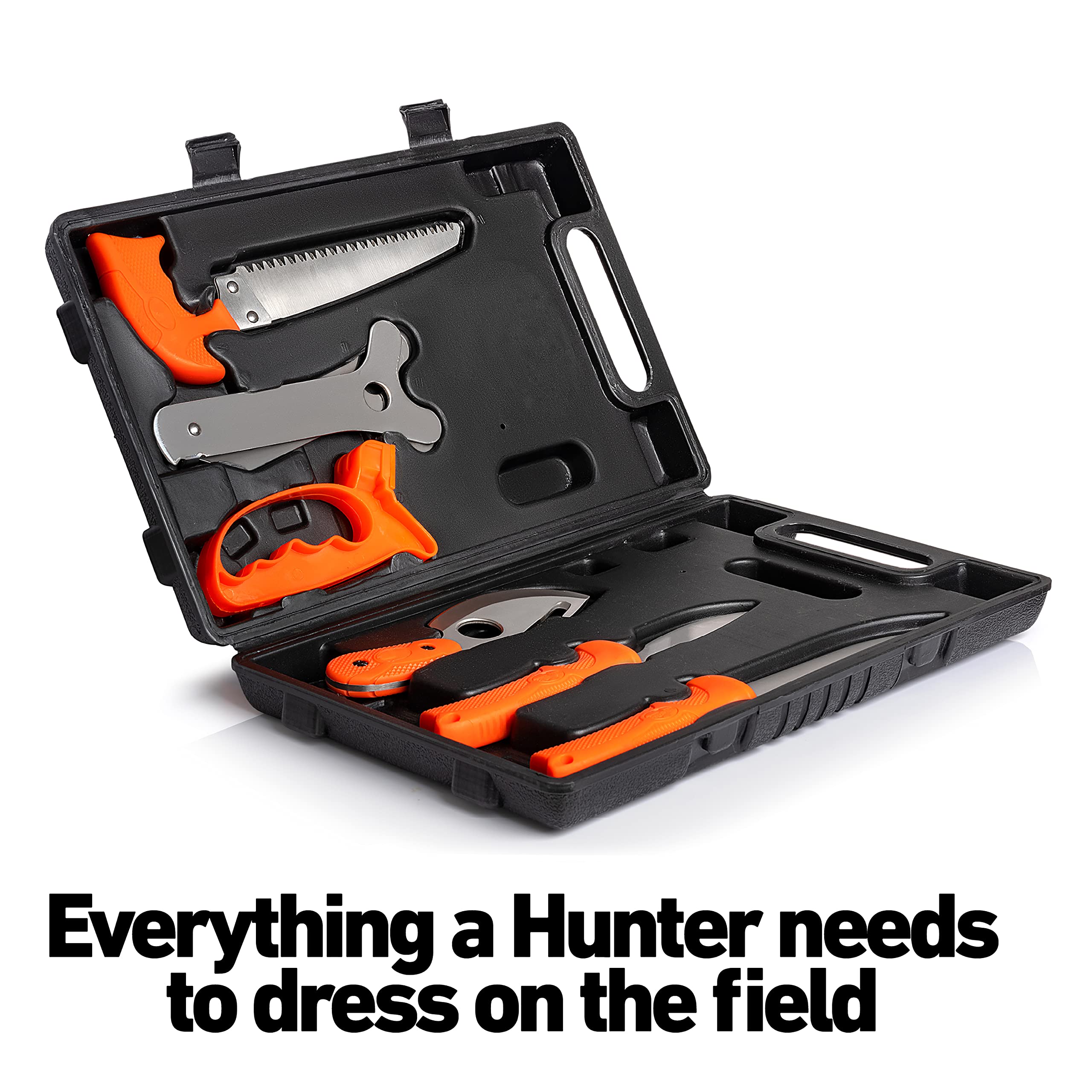 Maxam Field Dressing Kit, for Hunters and Fishermen, Portable Game Processing Kit in a Durable Case, 7-Piece