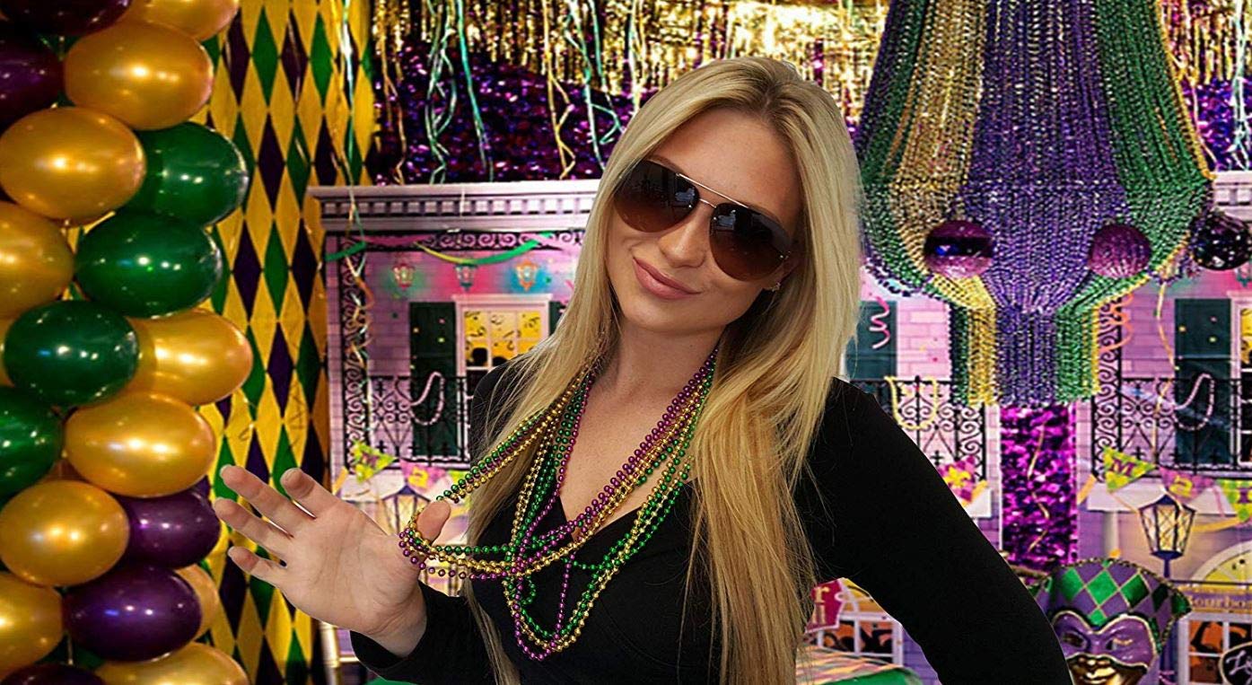 Metallic Beaded Necklaces, Mardi Gras Necklaces, Festive Necklace Multi Packs (144 Piece Pack)