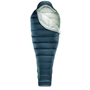 therm-a-rest hyperion 20-degree ultralight down mummy sleeping bag, long blue