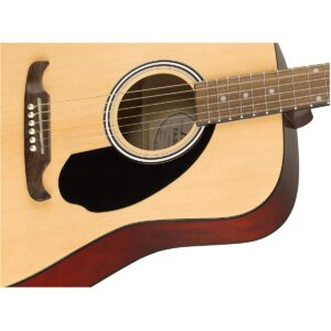 Fender Acoustic Guitar with Guitar Bag, with 2-Year Warranty, FA-125 Dreadnought with Alloy Steel Strings, Glossed Natural Finish, Basswood Construction