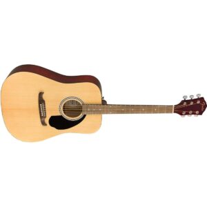 Fender Acoustic Guitar with Guitar Bag, with 2-Year Warranty, FA-125 Dreadnought with Alloy Steel Strings, Glossed Natural Finish, Basswood Construction