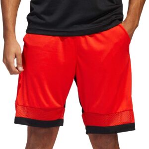 Adidas Mens Basketball Athletic Workout Shorts, Red, Small