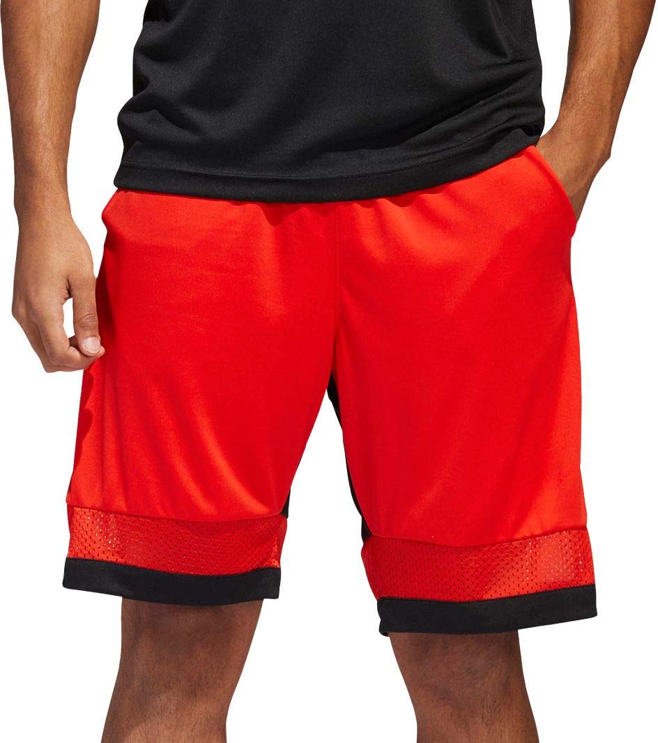 Adidas Mens Basketball Athletic Workout Shorts, Red, Small