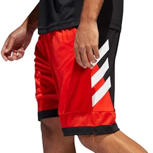 Adidas Mens Basketball Athletic Workout Shorts, Red, Small