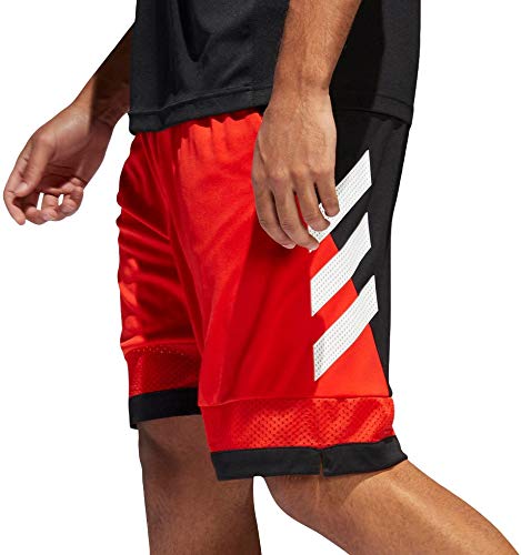 Adidas Mens Basketball Athletic Workout Shorts, Red, Small