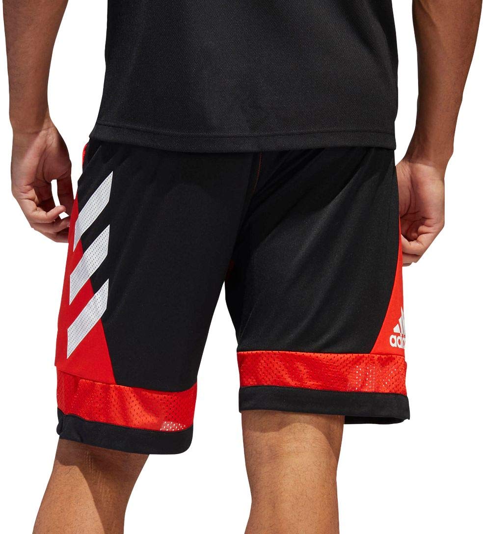 Adidas Mens Basketball Athletic Workout Shorts, Red, Small