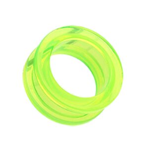 covet jewelry basic acrylic screw-fit ear gauge tunnel plug (00 ga (10mm), green)