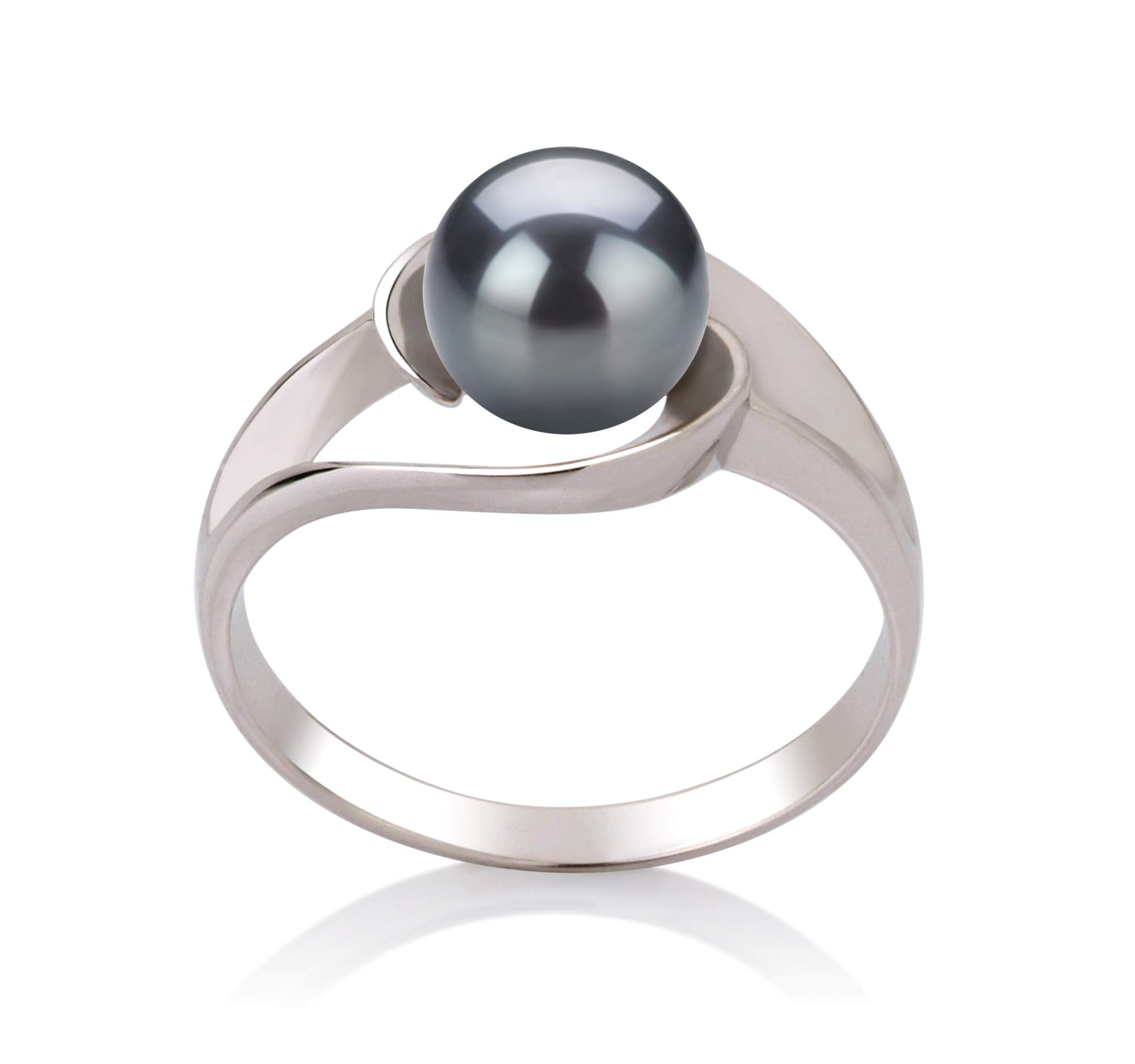 Clare Black 6-7mm AAA Quality Freshwater 925 Sterling Silver Cultured Pearl Ring For Women - Size-9