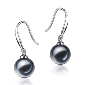 Yoko Black 7-8mm AAAA Quality Freshwater 925 Sterling Silver Cultured Pearl Earring Pair For Women