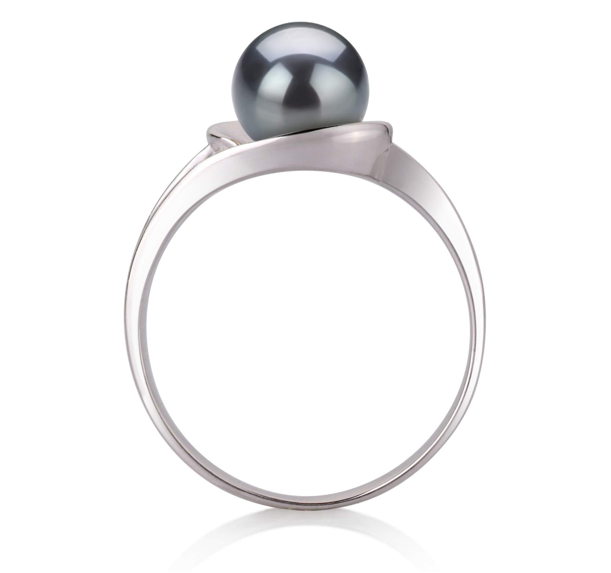 Clare Black 6-7mm AAA Quality Freshwater 925 Sterling Silver Cultured Pearl Ring For Women - Size-9