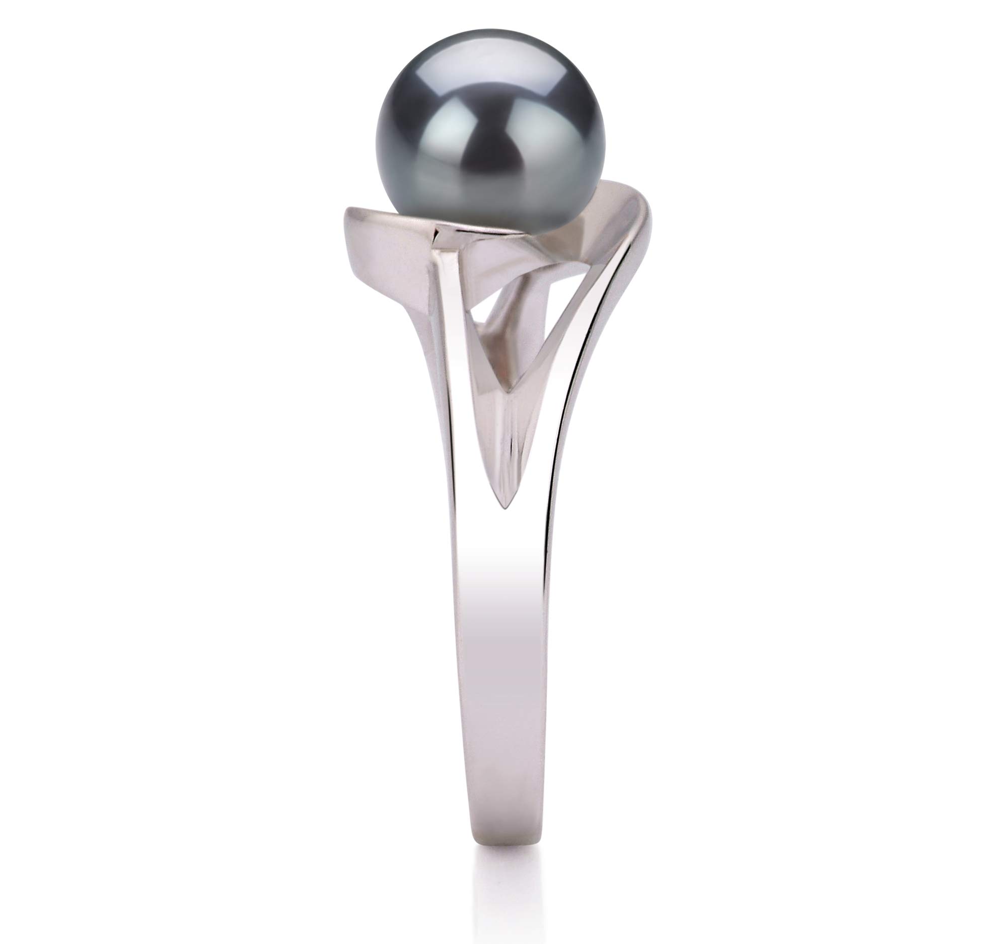 Clare Black 6-7mm AAA Quality Freshwater 925 Sterling Silver Cultured Pearl Ring For Women - Size-9