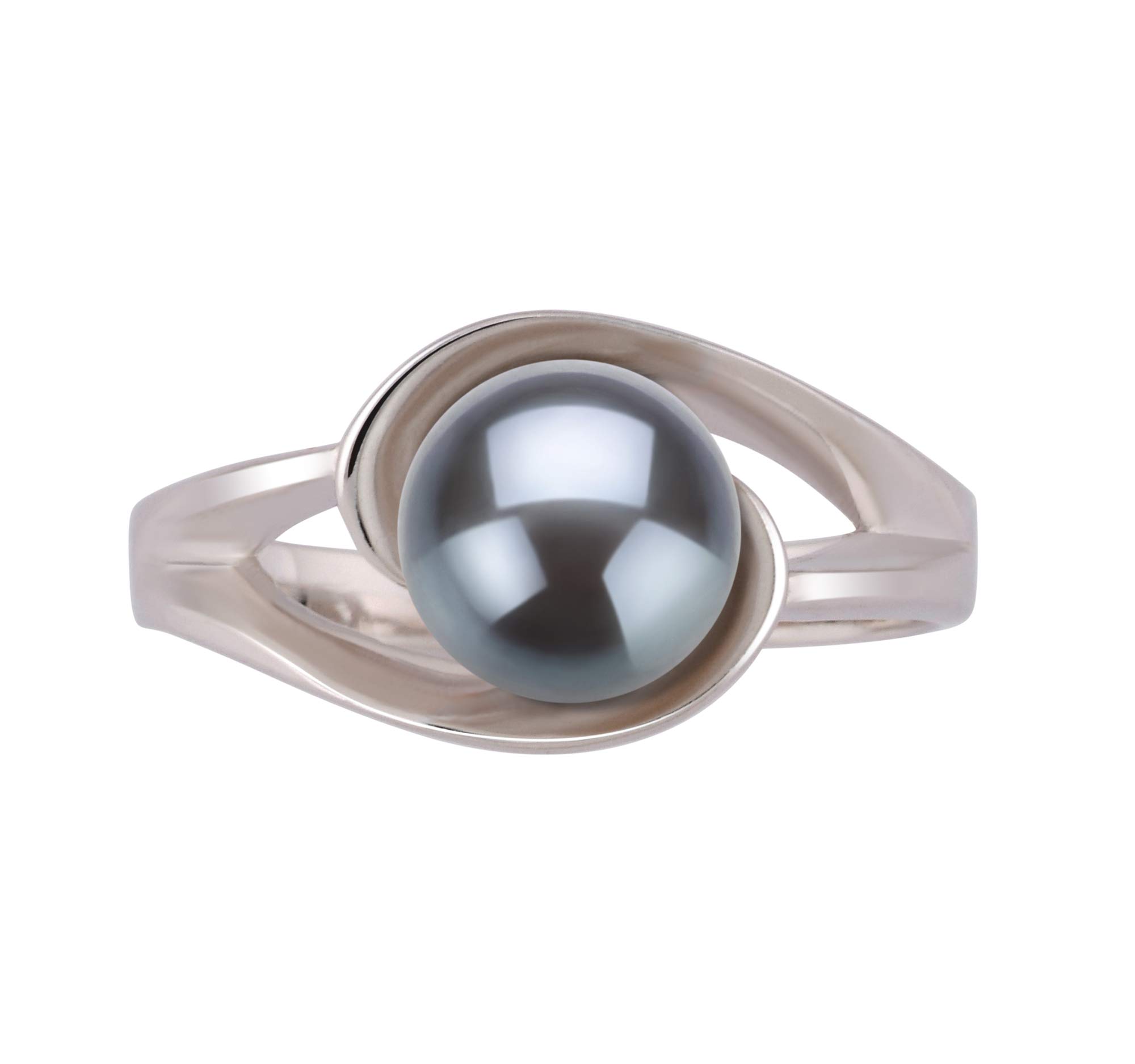 Clare Black 6-7mm AAA Quality Freshwater 925 Sterling Silver Cultured Pearl Ring For Women - Size-9