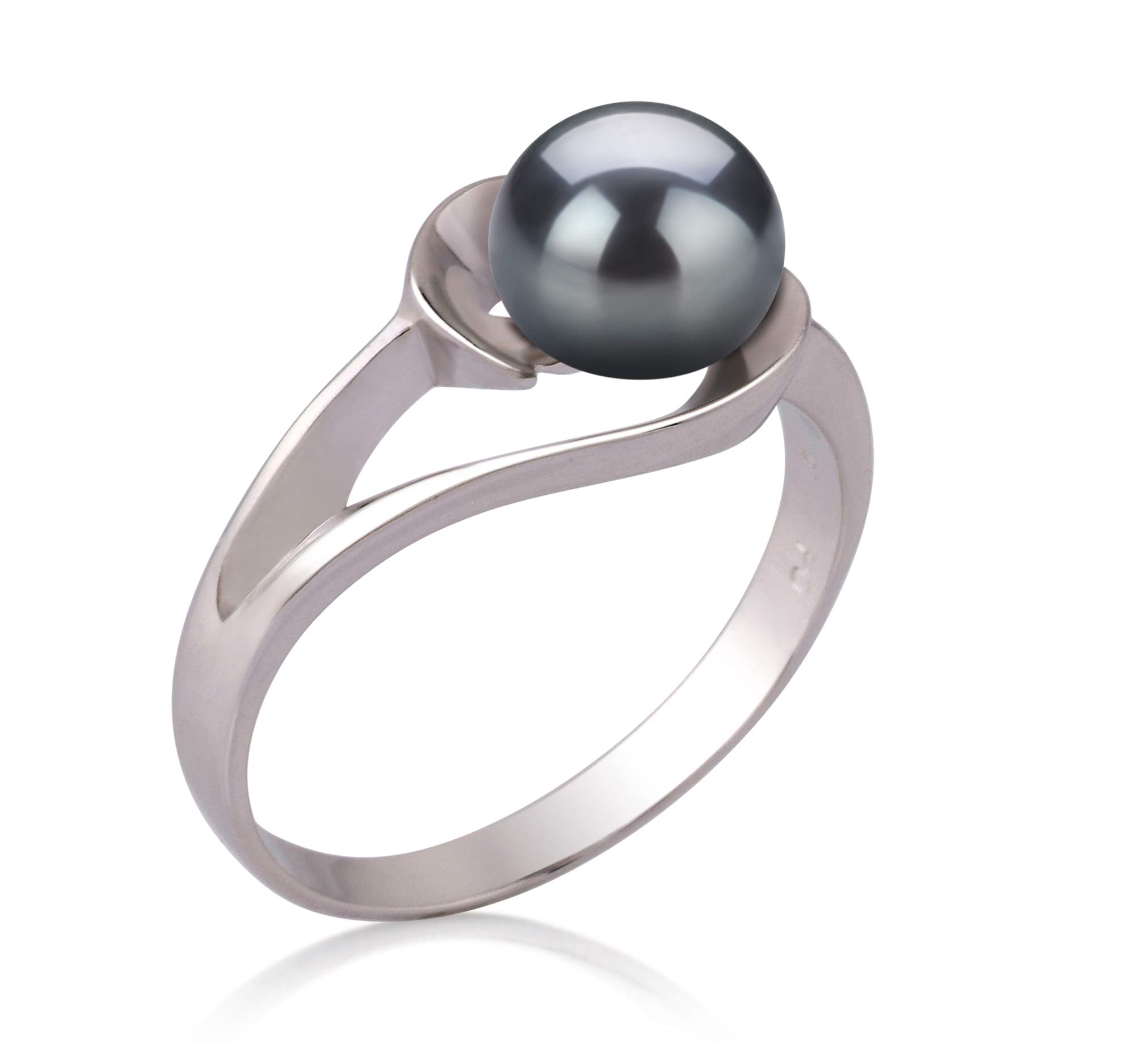 Clare Black 6-7mm AAA Quality Freshwater 925 Sterling Silver Cultured Pearl Ring For Women - Size-9