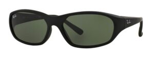 ray-ban rb2016 daddy-o w2578 59m matte black/plastic lens green rectangular sunglasses + bundle with designer iwear eyewear kit