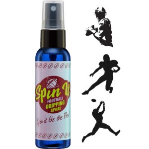 spin it football grip spray - firm grip with or without football gloves - compliment to football training equipment & football accessories - increased football grip playing youth football (2 oz)