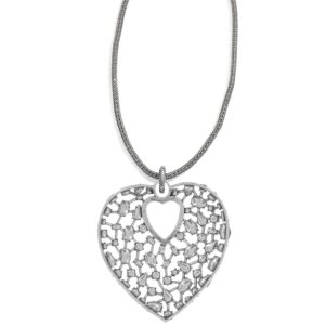 Brighton One Love Clear Crystal Convertible Heart Necklace