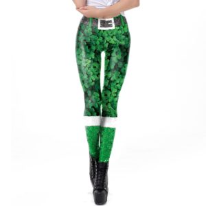 fairy baby women st. patrick's day tights stretchy leggings skinny pant for yoga running (small)