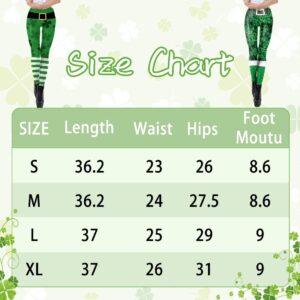 Fairy Baby Women St. Patrick's Day Tights Stretchy Leggings Skinny Pant for Yoga Running (Small)