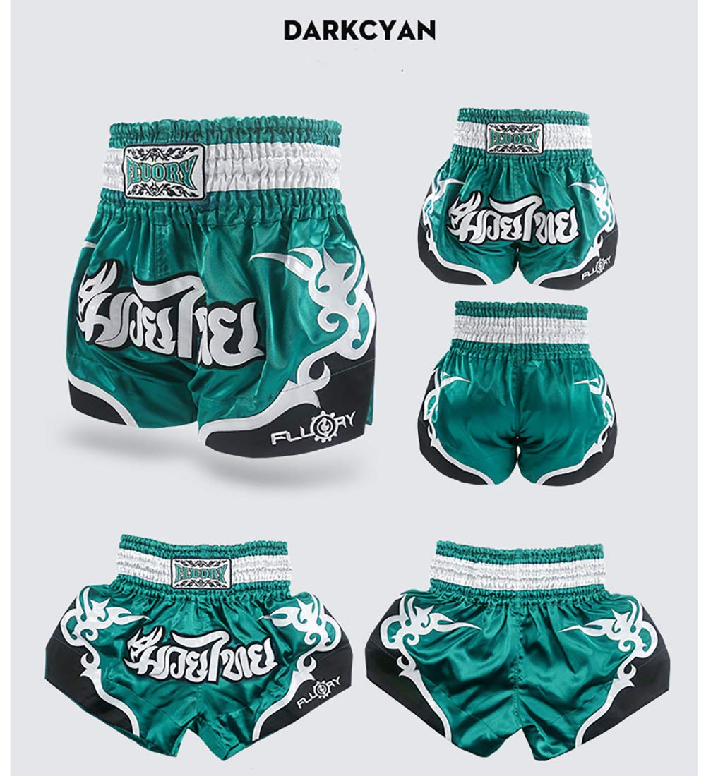 FLUORY Muay Thai Fight Shorts,MMA Shorts Clothing Training Cage Fighting Grappling Martial Arts Kickboxing Shorts Clothing