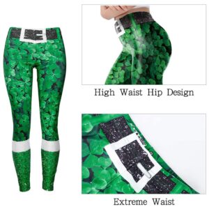 Fairy Baby Women St. Patrick's Day Tights Stretchy Leggings Skinny Pant for Yoga Running (Small)