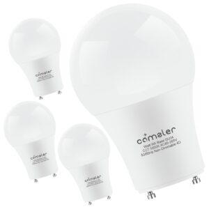 comzler gu24 light bulb,gu24 led bulb 9w equivalent 80w, gu24 base twist in light bulb daylight 5000k 900 lumens,a19 cfl replacement,non-dimmable bulb for ceiling fan 4 pack