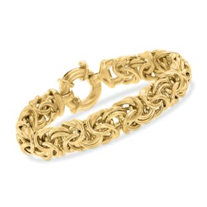 ross-simons italian 18kt gold over sterling byzantine bracelet. 8 inches