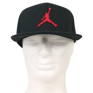 nike men's jordan pro jumpman snapback, black/black/black/(gym red), misc