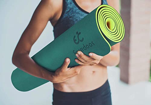 Ewedoos Yoga Mat Non Slip TPE Yoga Mats Exercise Mat Eco Friendly Workout Mat for Yoga, Pilates and Floor Exercise Thick Fitness Mat Carry Strap Included