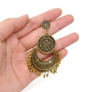 Honbay Bohemian Fashion Earrings National Style Retro Earrings Gypsy Dangle Earrings (Vintage Gold)