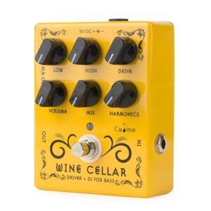 Caline Pedals Driver Guitar Effects Pedal Classic Tube Bass Guitar Amp Pedal Metal Ture Bybass Wine Cellar Yellow CP-60