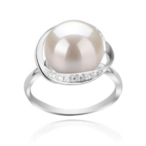 Wendy White 11-12mm AAA Quality Freshwater 925 Sterling Silver Cultured Pearl Ring For Women - Size-8