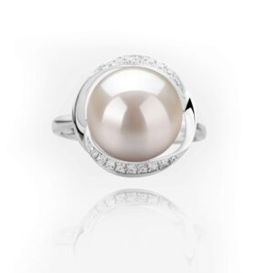 Wendy White 11-12mm AAA Quality Freshwater 925 Sterling Silver Cultured Pearl Ring For Women - Size-8