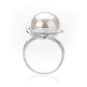 Wendy White 11-12mm AAA Quality Freshwater 925 Sterling Silver Cultured Pearl Ring For Women - Size-8